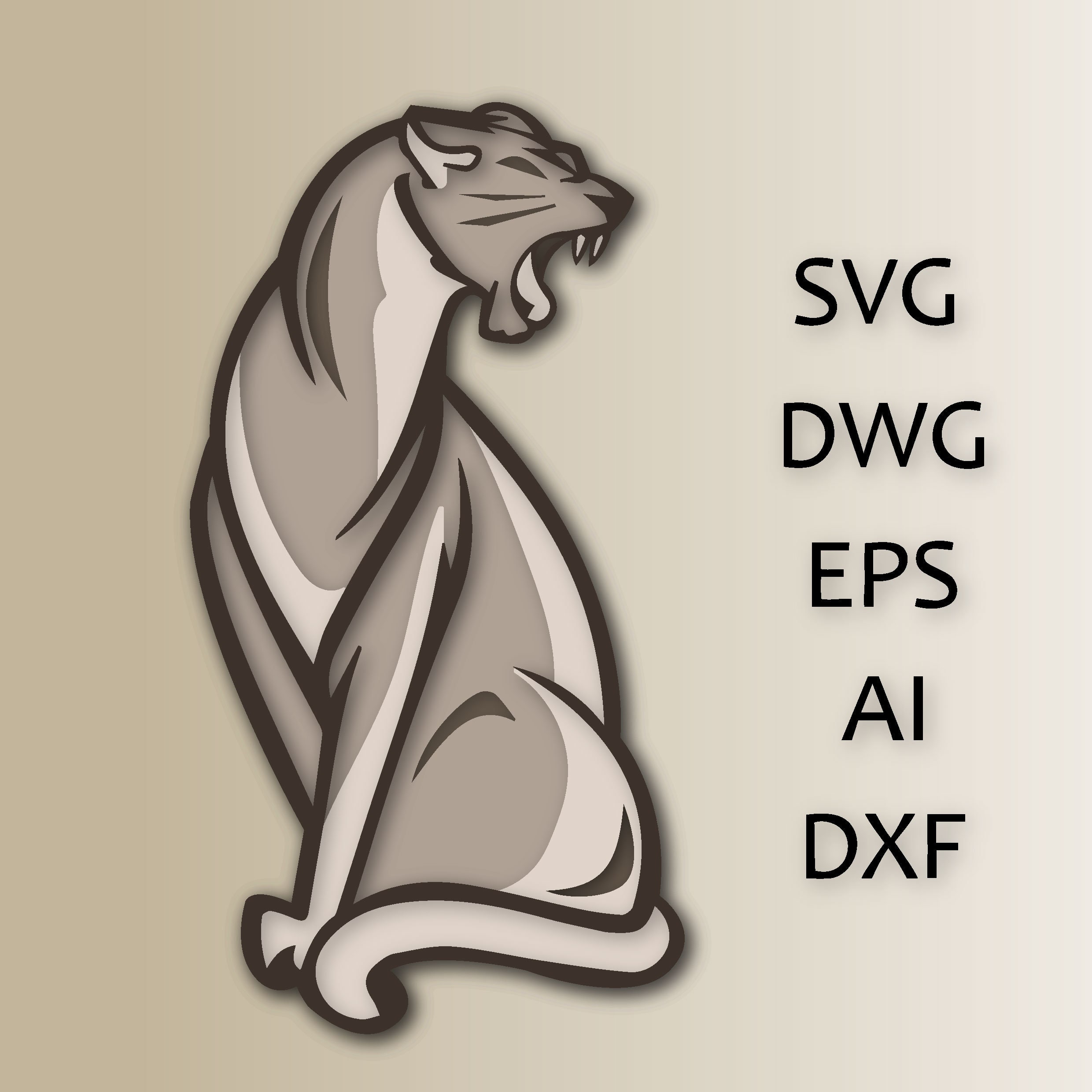 Panther Multilayer Svg/panther Cut File/ 3D Layer/plywood Cutting ...