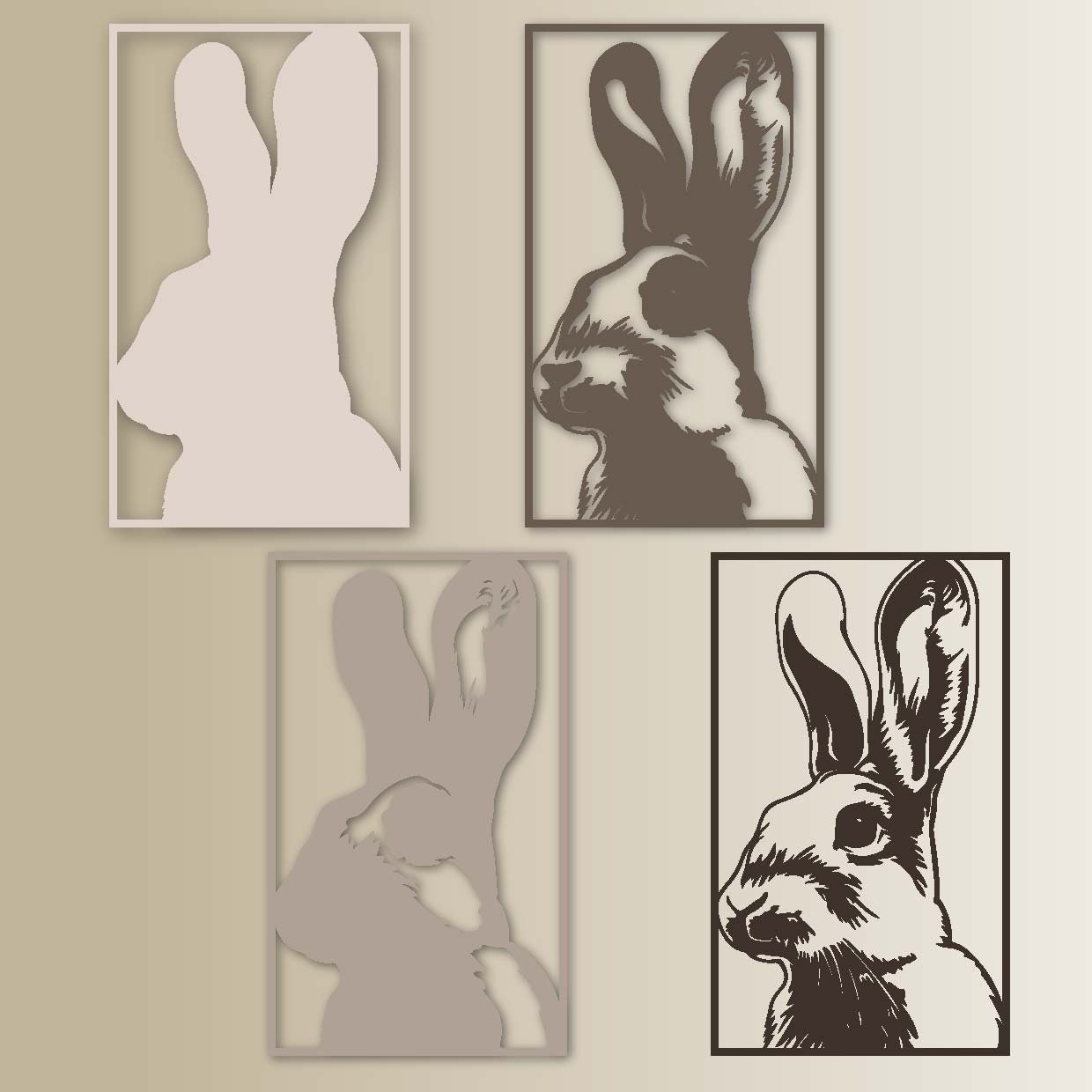 Bunny Rabbit Multilayer Svg/cut File/ 3D Layer/ Plywood Cutting/ Paper ...