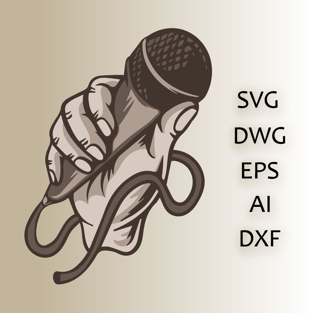 Microphone Svg/microphone Cut File/cnc/digital Files/laser Cut ...