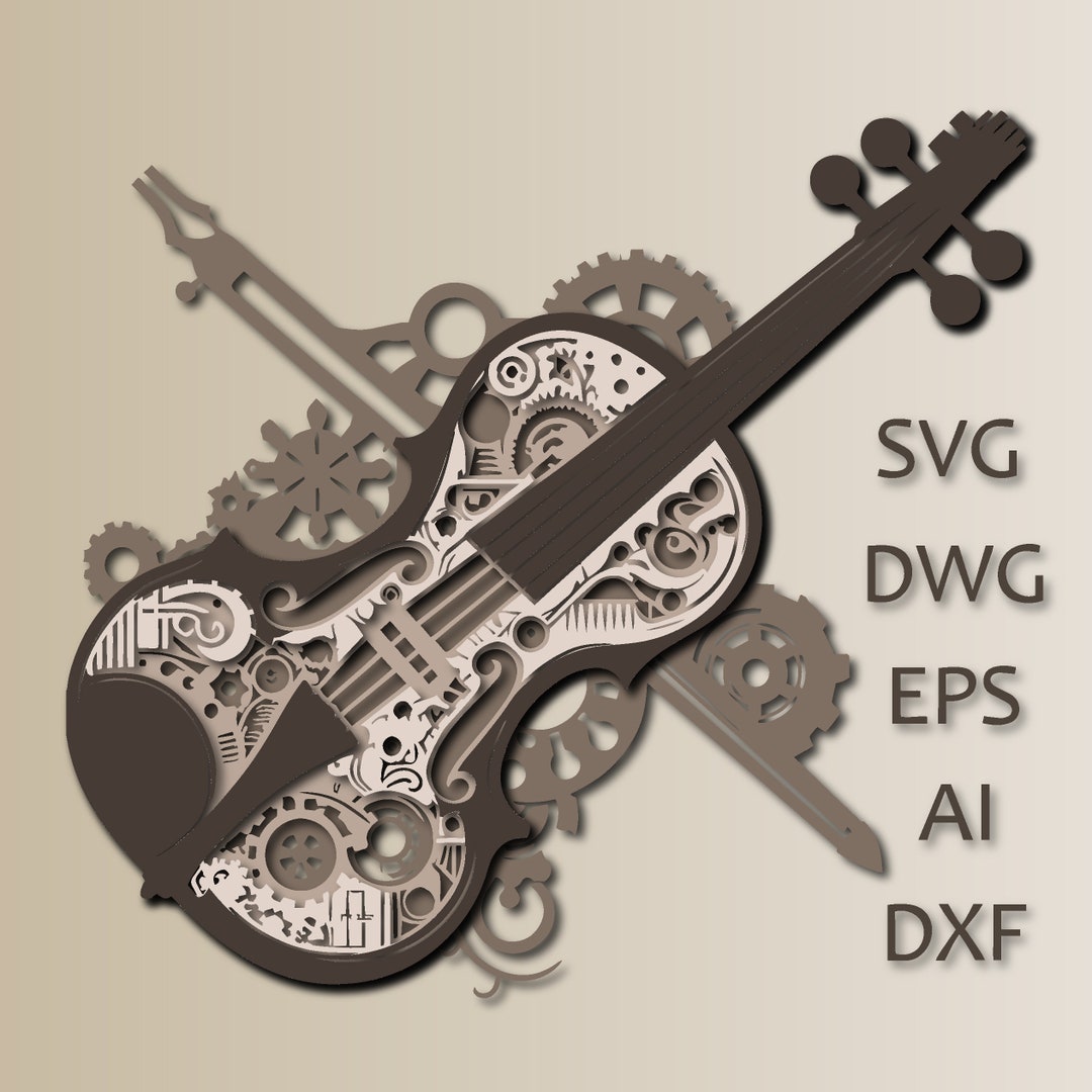 Violin Multilayer Svg/cut File/cnc/digital Files/laser Cut/multilayer ...