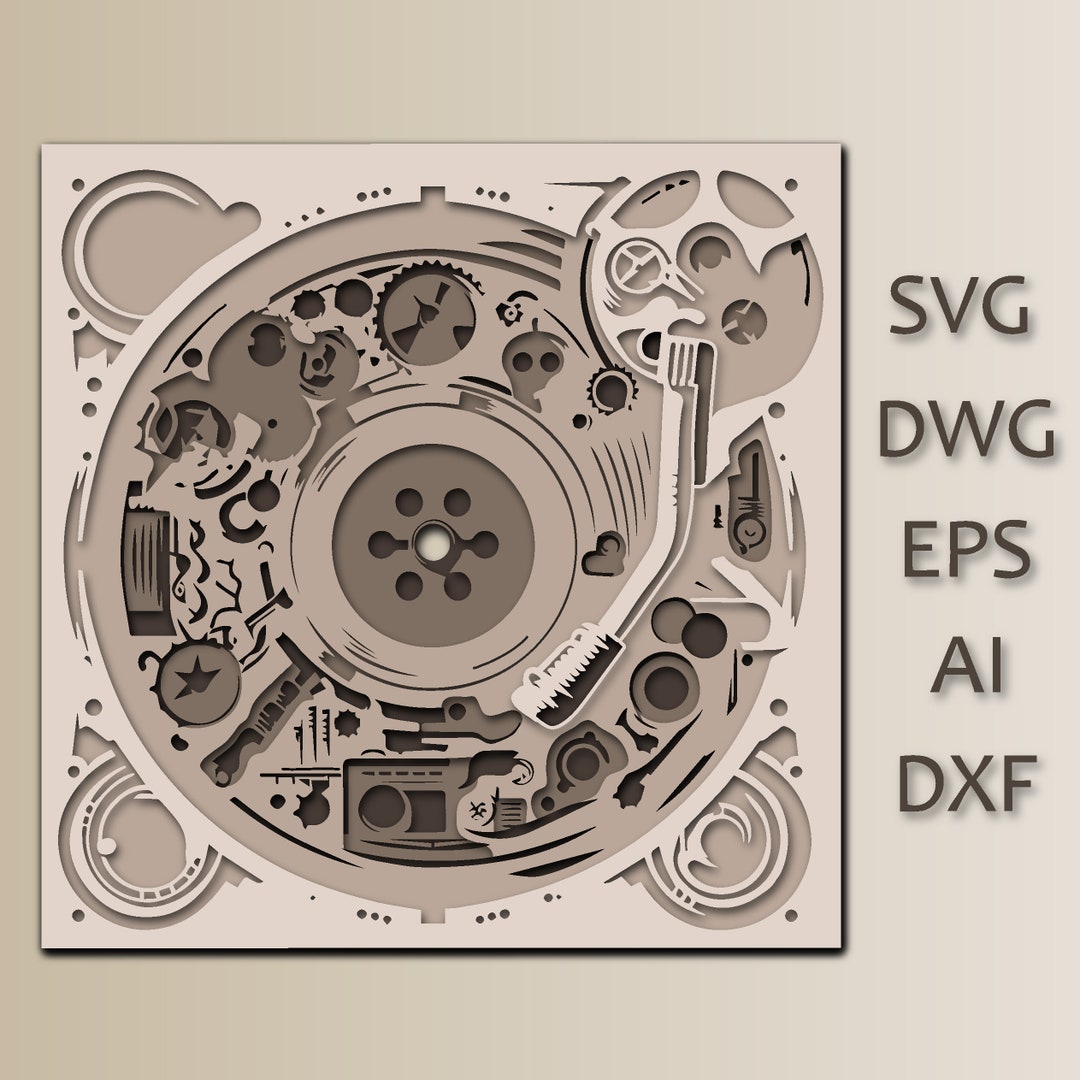 Record Plate Svg/cut File/cnc/digital Files/laser Cut/multilayer 3D ...