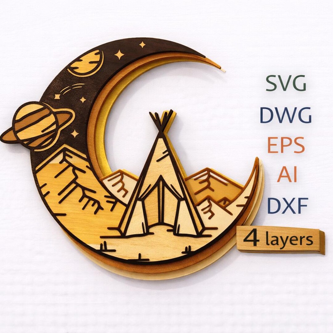 Tent Multilayer SVG/ Tent Cut File/ 3D Layer/ Plywood Cutting/ Paper ...