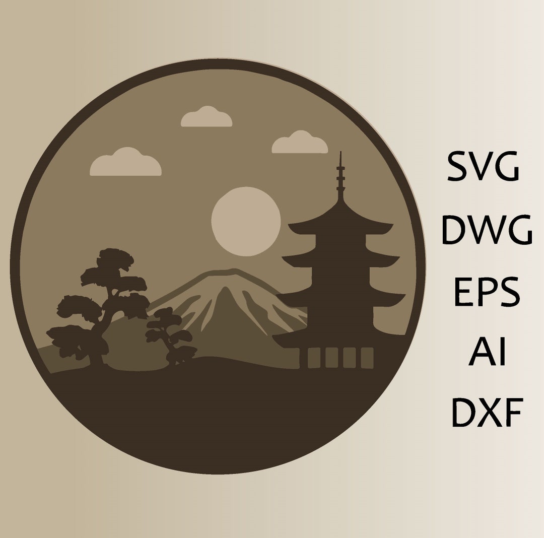 Japan Multilayer Svg/japan Cut File/ 3D Layer/plywood Cutting/ Paper ...