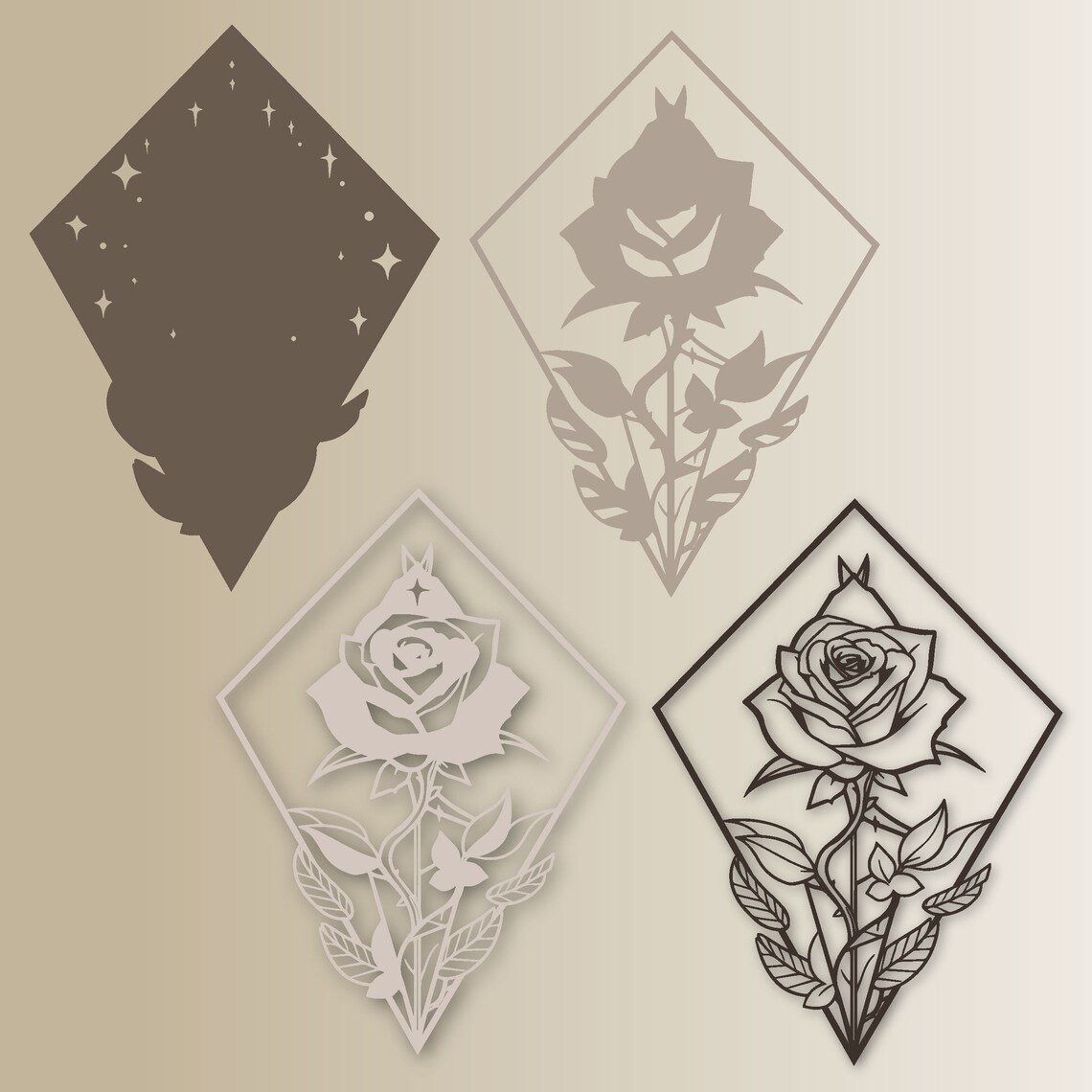 Rose Flower Multilayer Svg/cut File/ 3D Layer/ Plywood Cutting/ Paper ...