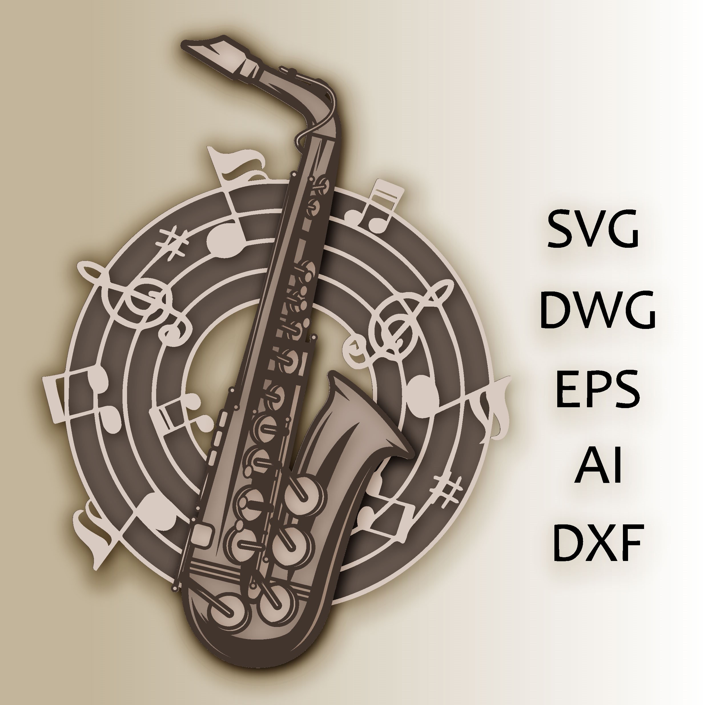Saxophone Svg/saxophone Cut File/cnc/digital Files/laser Cut/multilayer ...