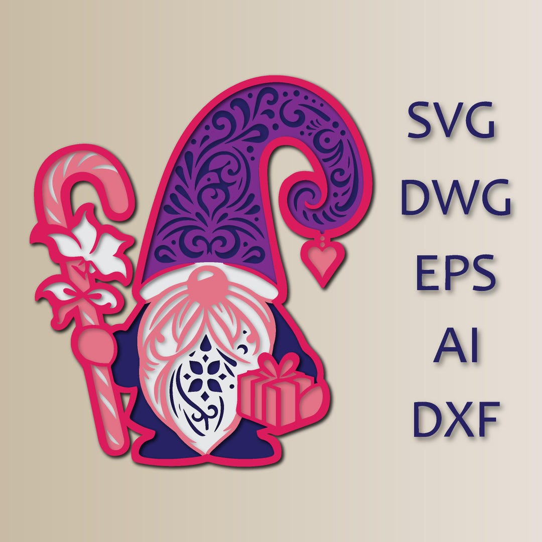 Christmas Gnome Svg/cut File/cnc/digital Files/laser Cut/multilayer 3D ...