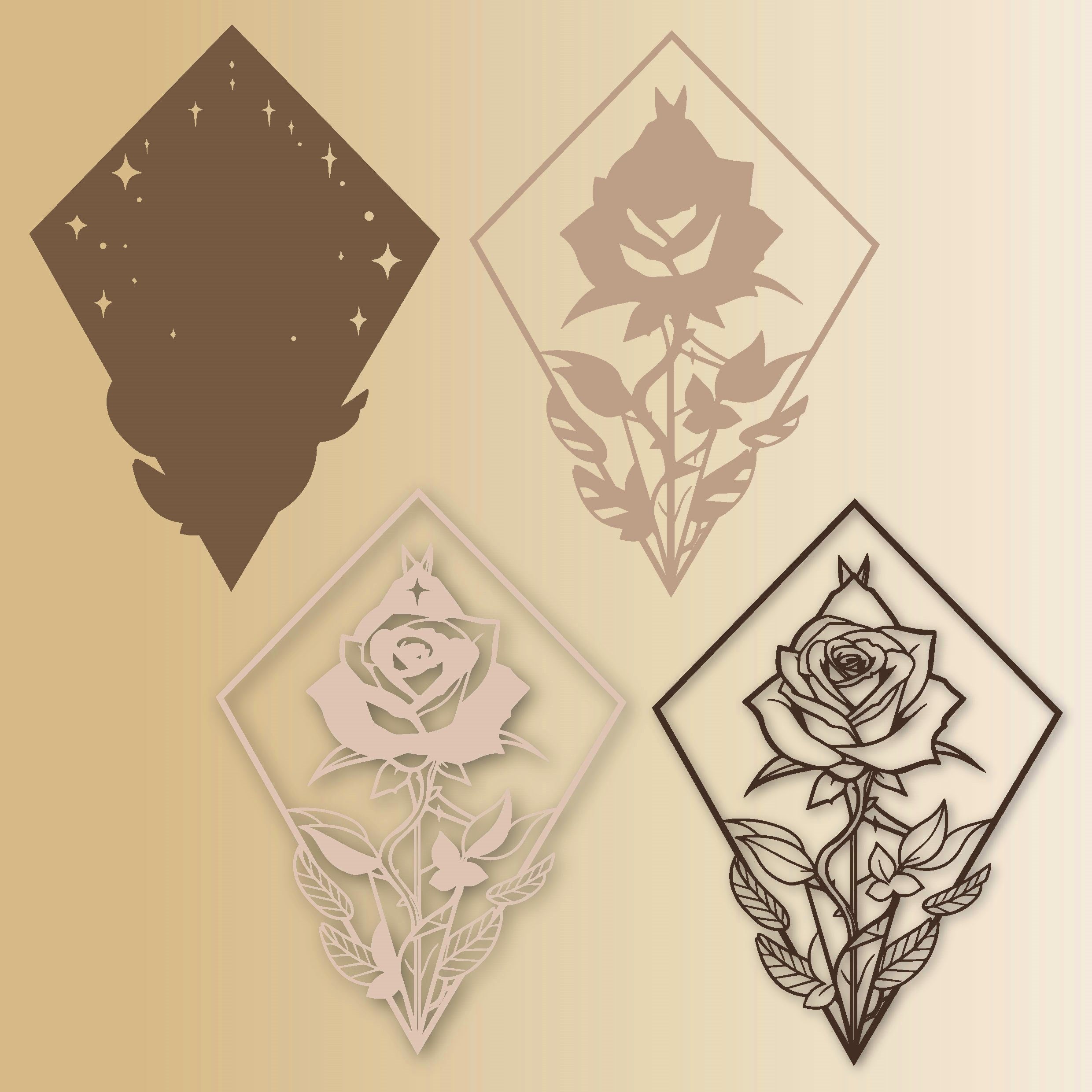 Rose Flower Multilayer Svg/cut File/ 3D Layer/ Plywood Cutting/ Paper ...