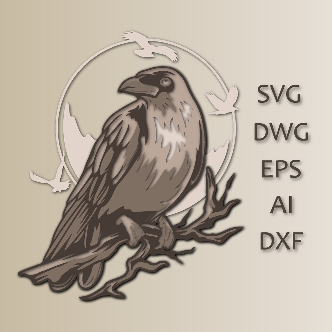 Multilayer Picture Raven Svg/cut File/cnc/digital Files/laser Cut ...