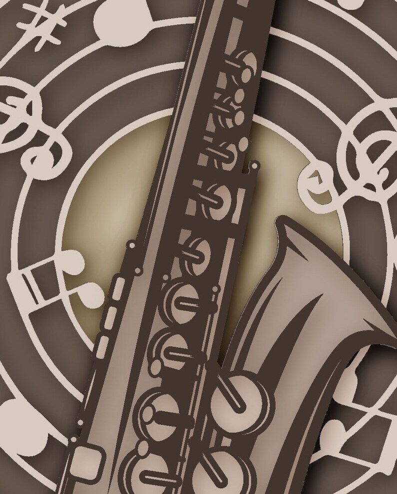 Saxophone Svg/saxophone Cut File/cnc/digital Files/laser Cut/multilayer ...