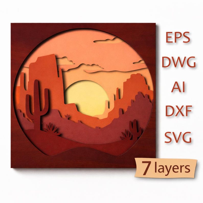 Desert Cactus Multi-layer SVG, Laser Cut File (digital Download) - Etsy
