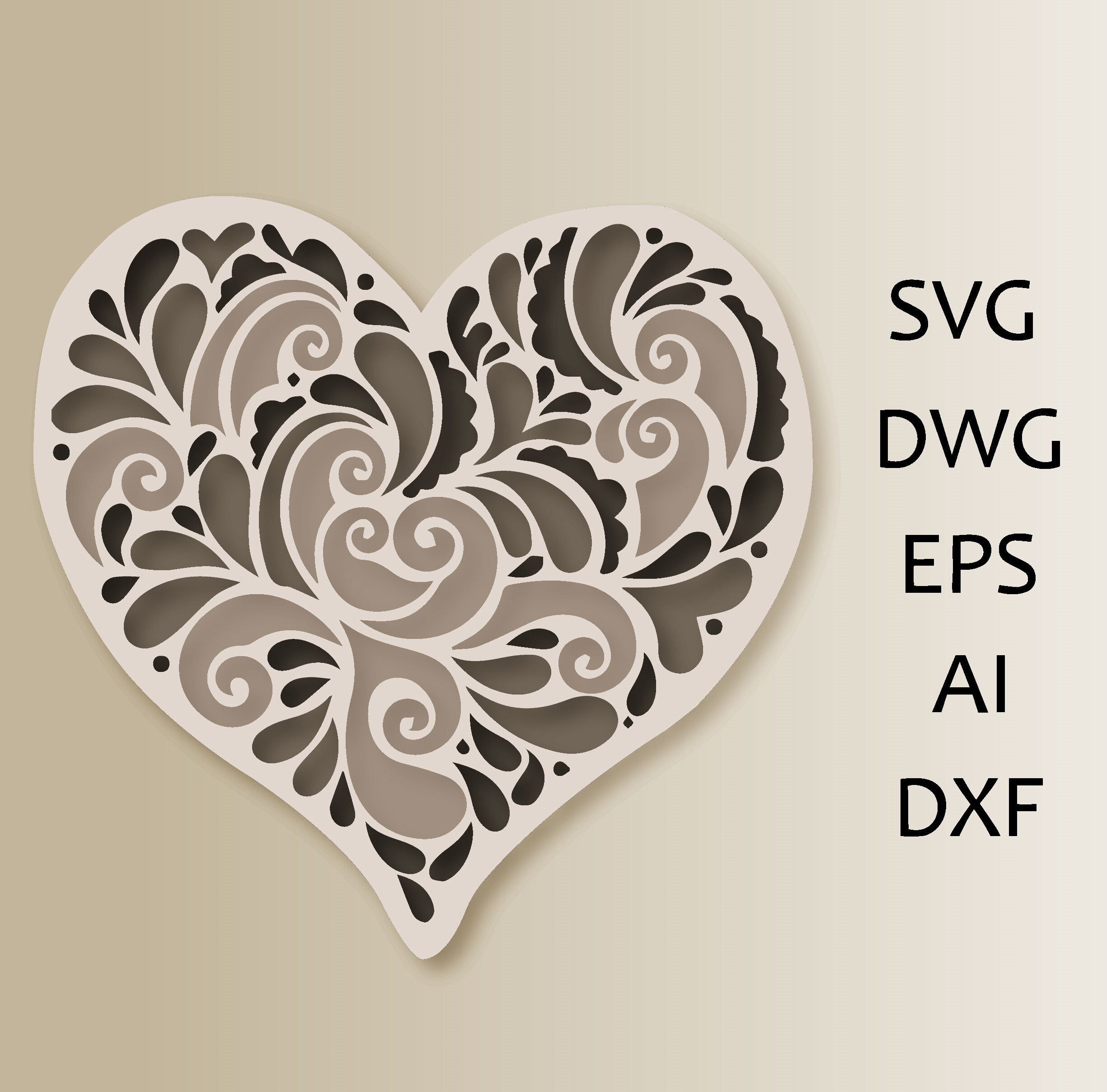 Heart Multilayer Svg/heart Cut File/ 3D Layer/plywood Cutting/ Paper ...