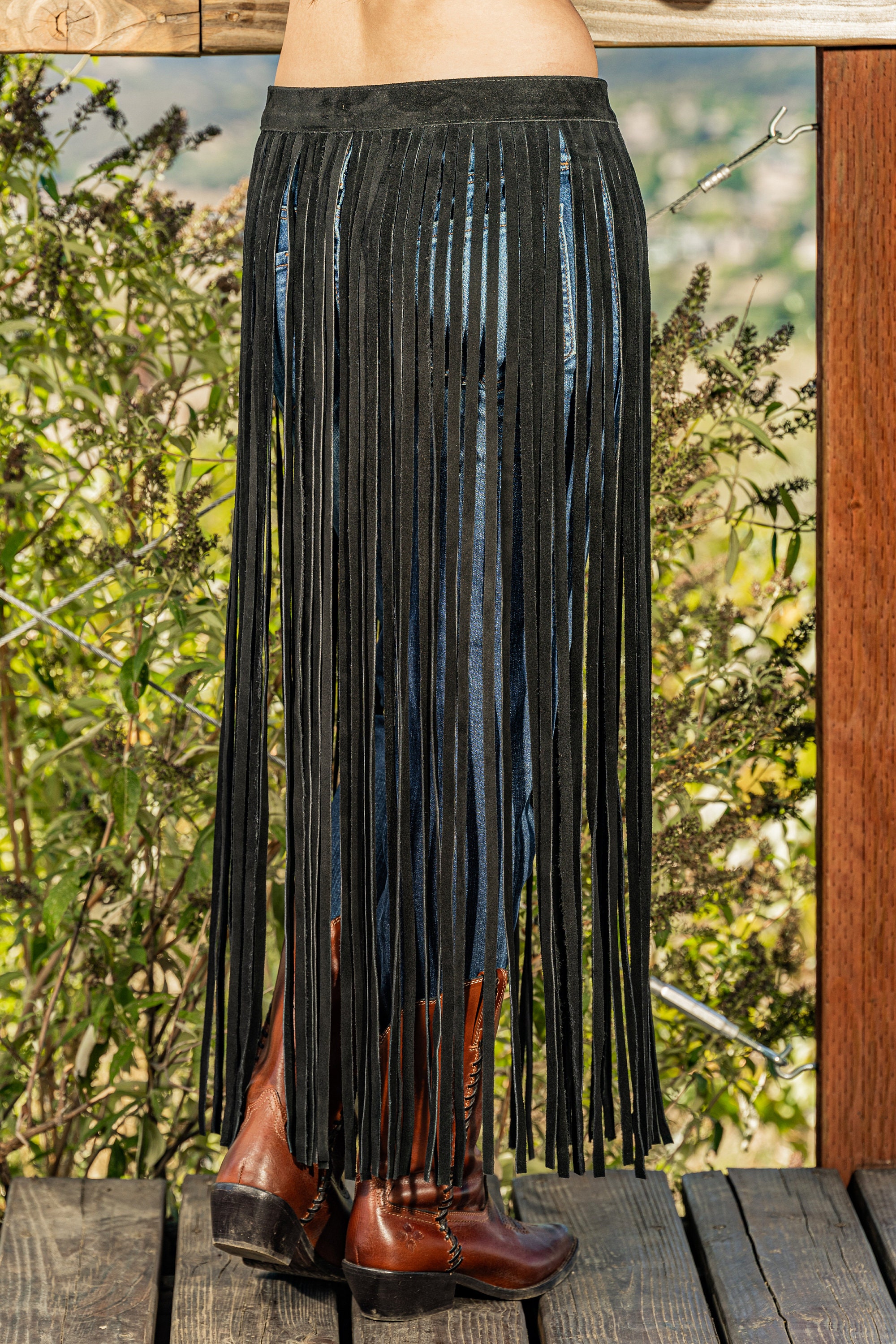 Handmade Suede Leather Long Fringe Belt: Western Fashion - Etsy