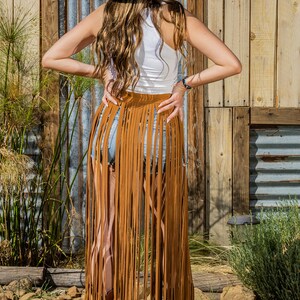 Handmade Suede Leather Long Fringe Belt: Western Fashion - Etsy
