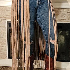 Handmade Suede Leather Long Fringe Belt: Western Fashion - Etsy