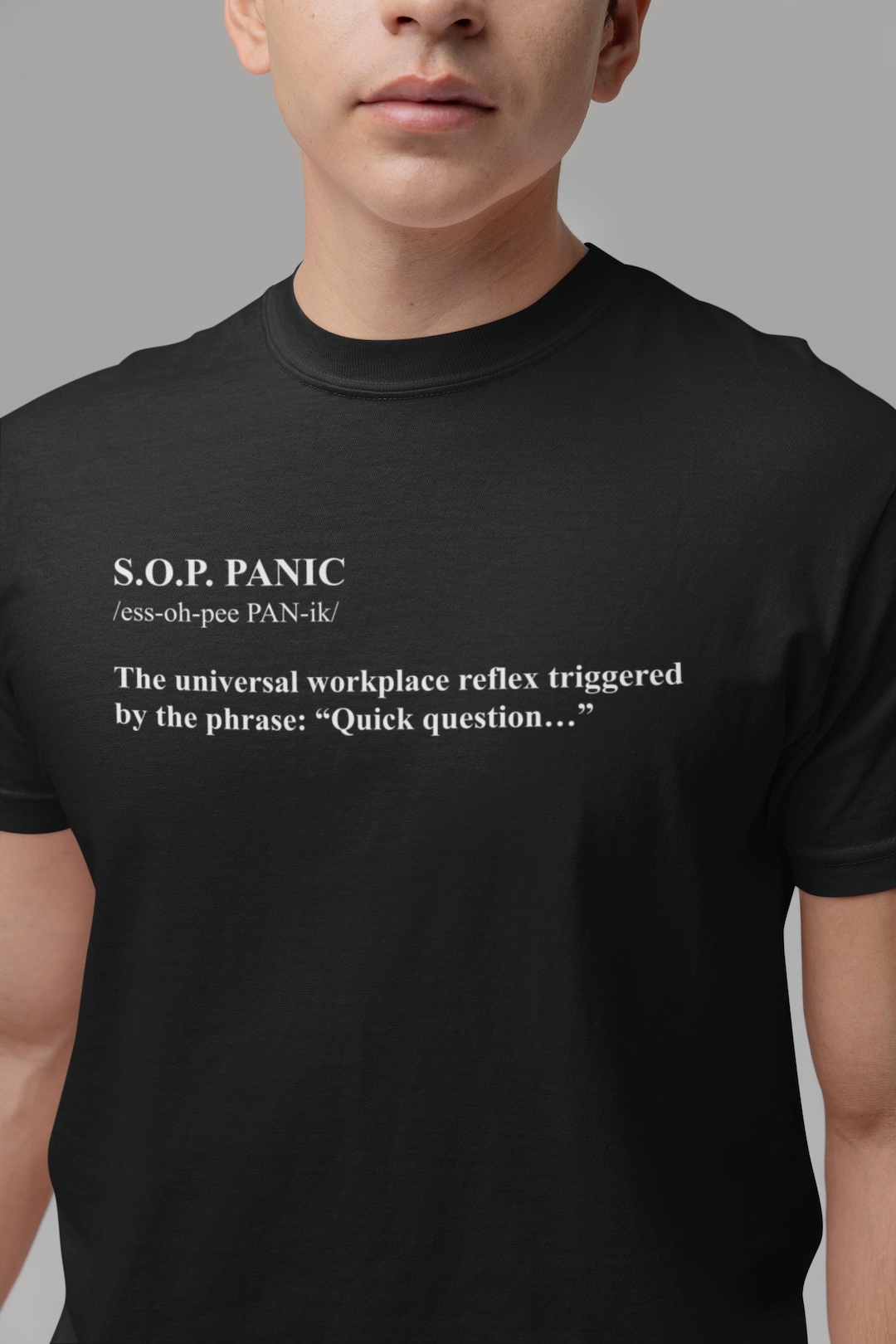 S.O.P. PANIC Office Humor Definition T-shirt Work Anxiety Joke Tee - Etsy