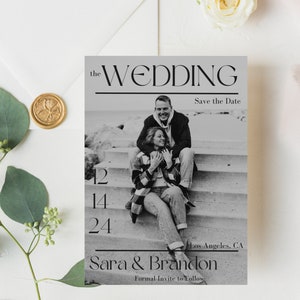 Magazine Cover Save the Date Template, Photo Save the Date ...