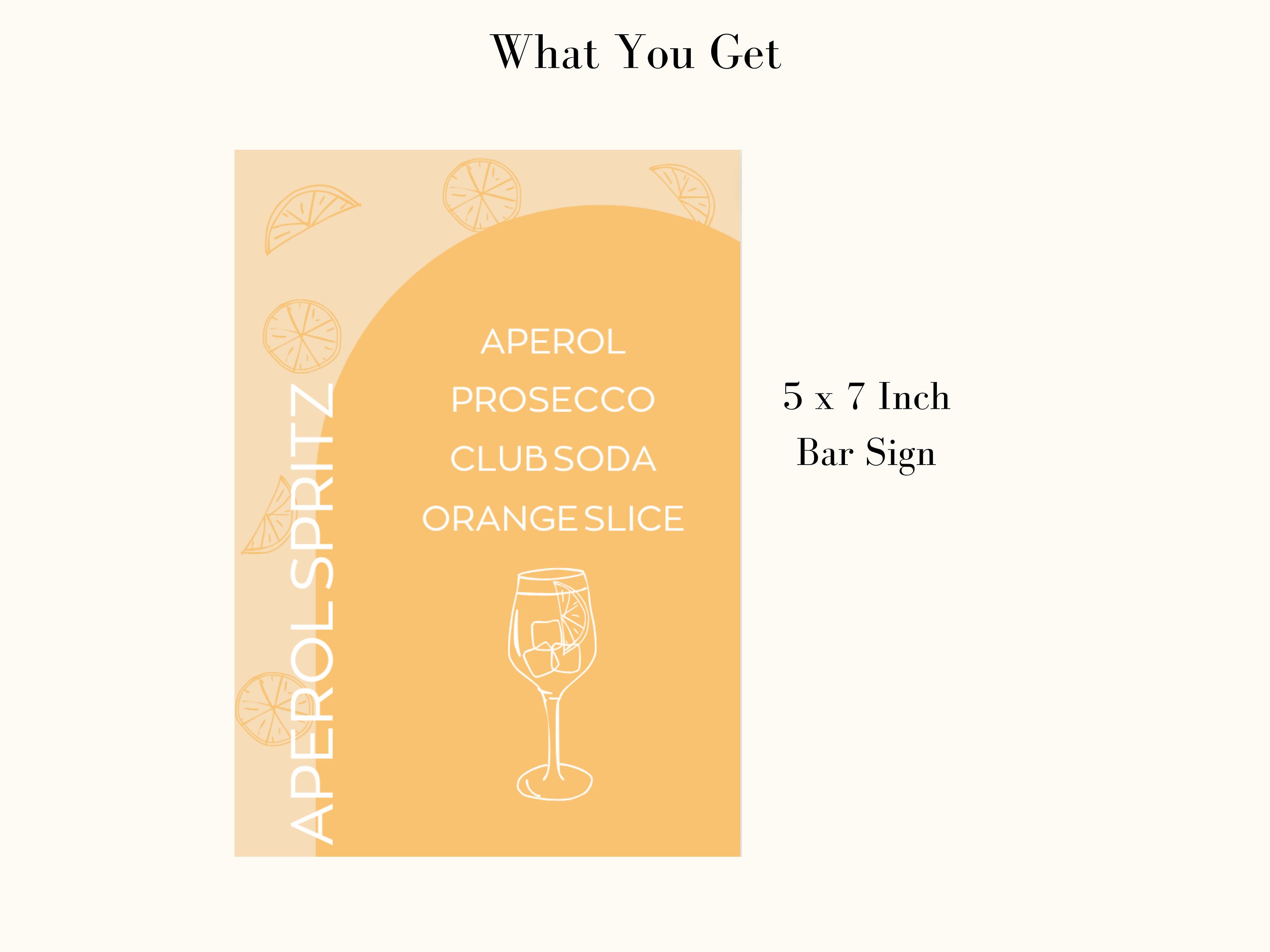 Aperol Spritz Bar Sign With Hand-drawn Details, Editable Event and ...