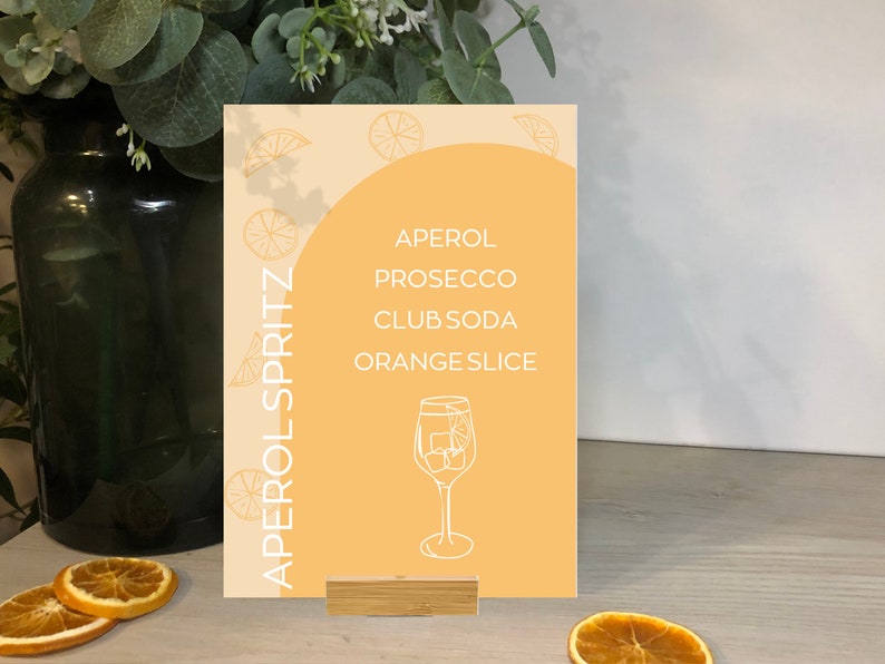 Aperol Spritz Bar Sign With Hand-drawn Details, Editable Event and ...