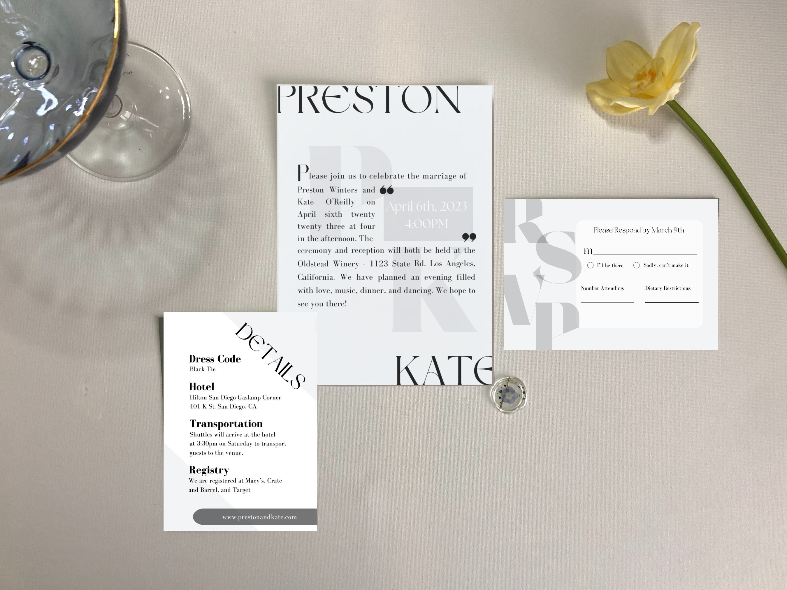 Magazine Wedding Invitation Suite, Editable Wedding Templates, Modern ...