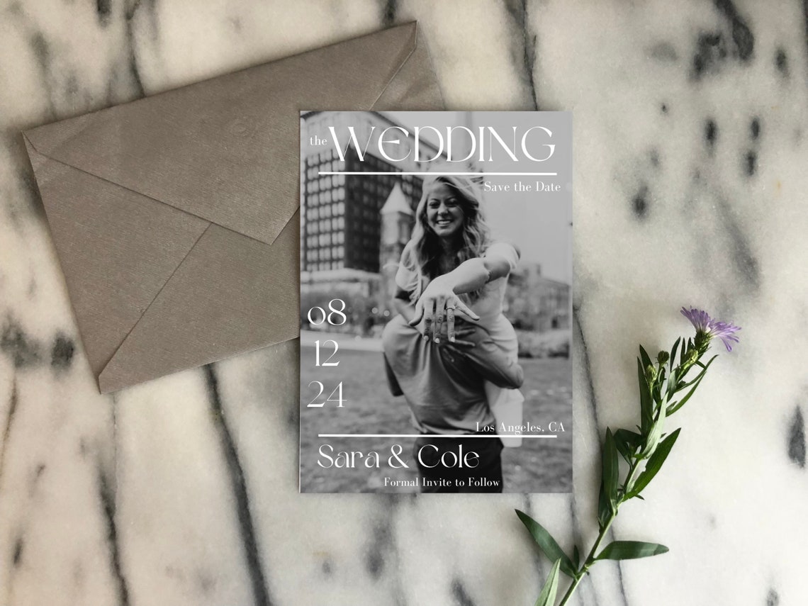 Magazine Cover Save the Date Template, Photo Save the Date ...