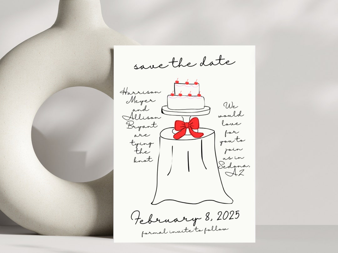 Hand-drawn Wedding Save the Date, Editable Wedding Templates ...