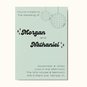 Disco Ball Wedding Invitation Suite, Editable Wedding Templates, Modern ...