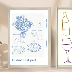 Le Diner Poster, Dinner Poster Template, Printable Drinks and Food ...