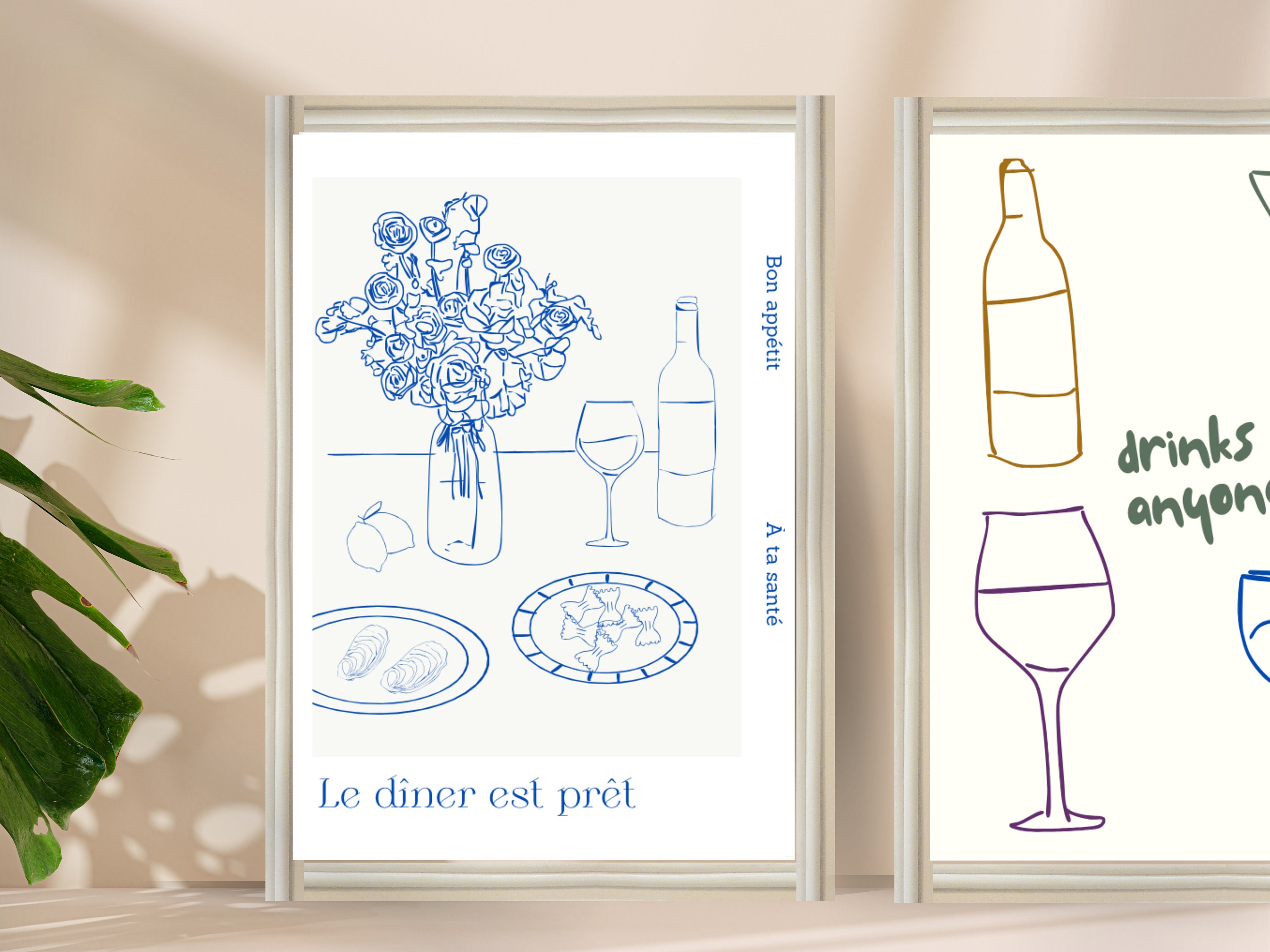 Le Diner Poster, Dinner Poster Template, Printable Drinks and Food ...