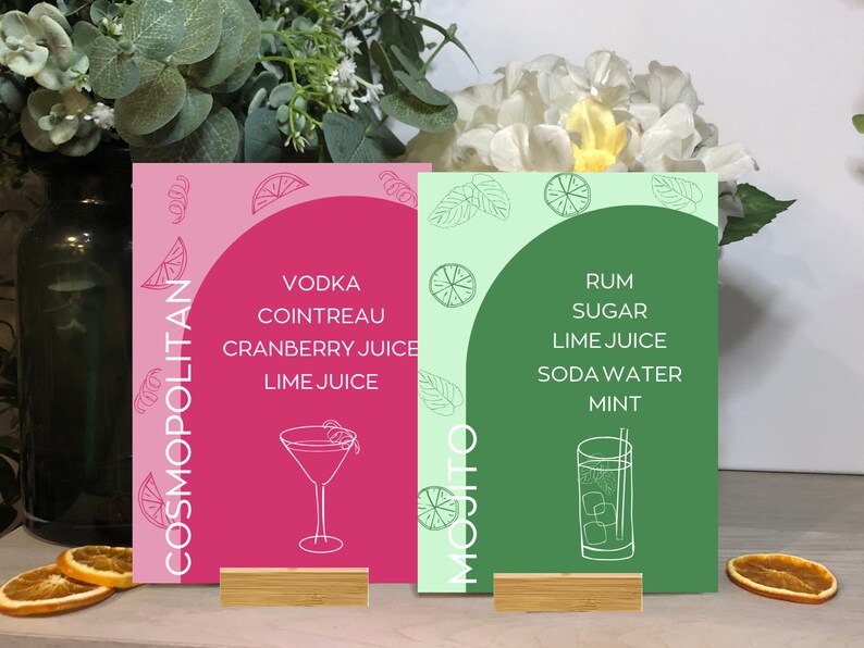 Green Mojito Bar Sign With Hand-drawn Details, Editable Event and ...