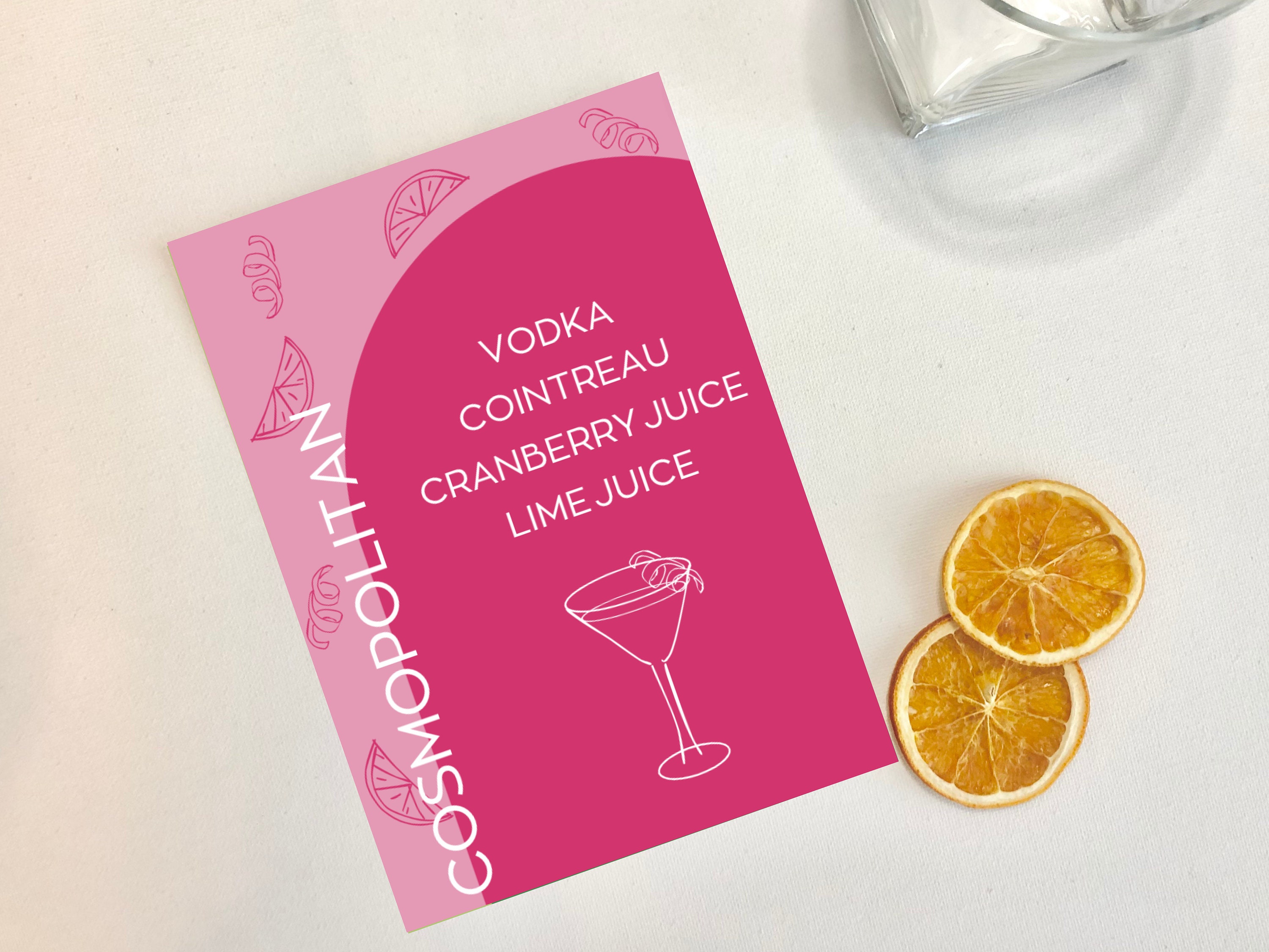 Cosmopolitan Sign With Hand-drawn Details, Editable Event and Wedding ...