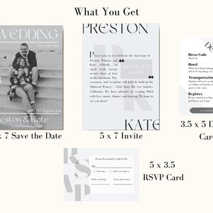 Magazine Wedding Invitation Suite, Editable Wedding Templates, Modern ...