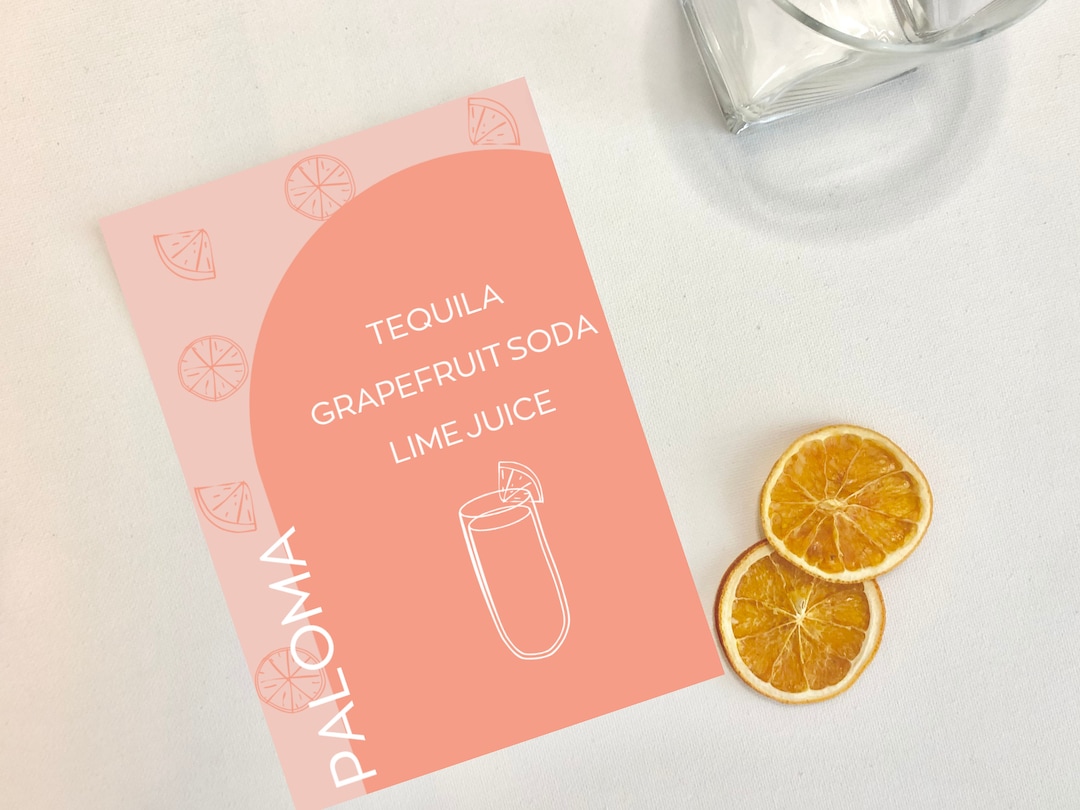 Pink Paloma Bar Sign With Hand-drawn Details, Editable Event and ...
