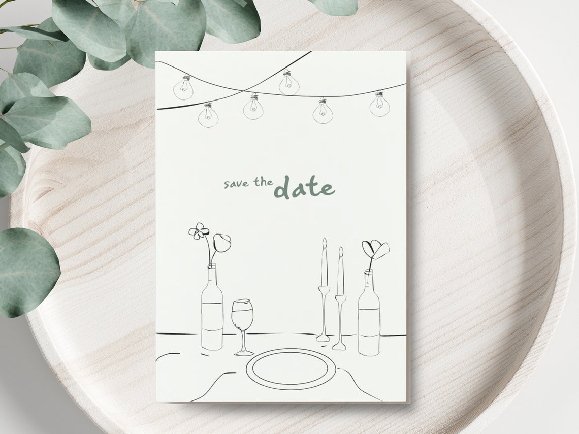 Hand-drawn Wedding Save the Date, Editable Wedding Templates ...