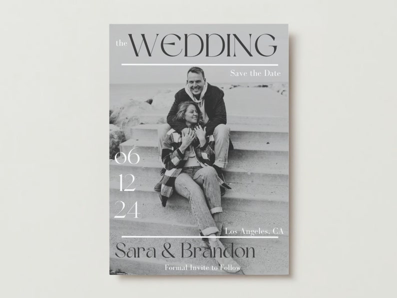 Magazine Cover Save the Date Template, Photo Save the Date ...