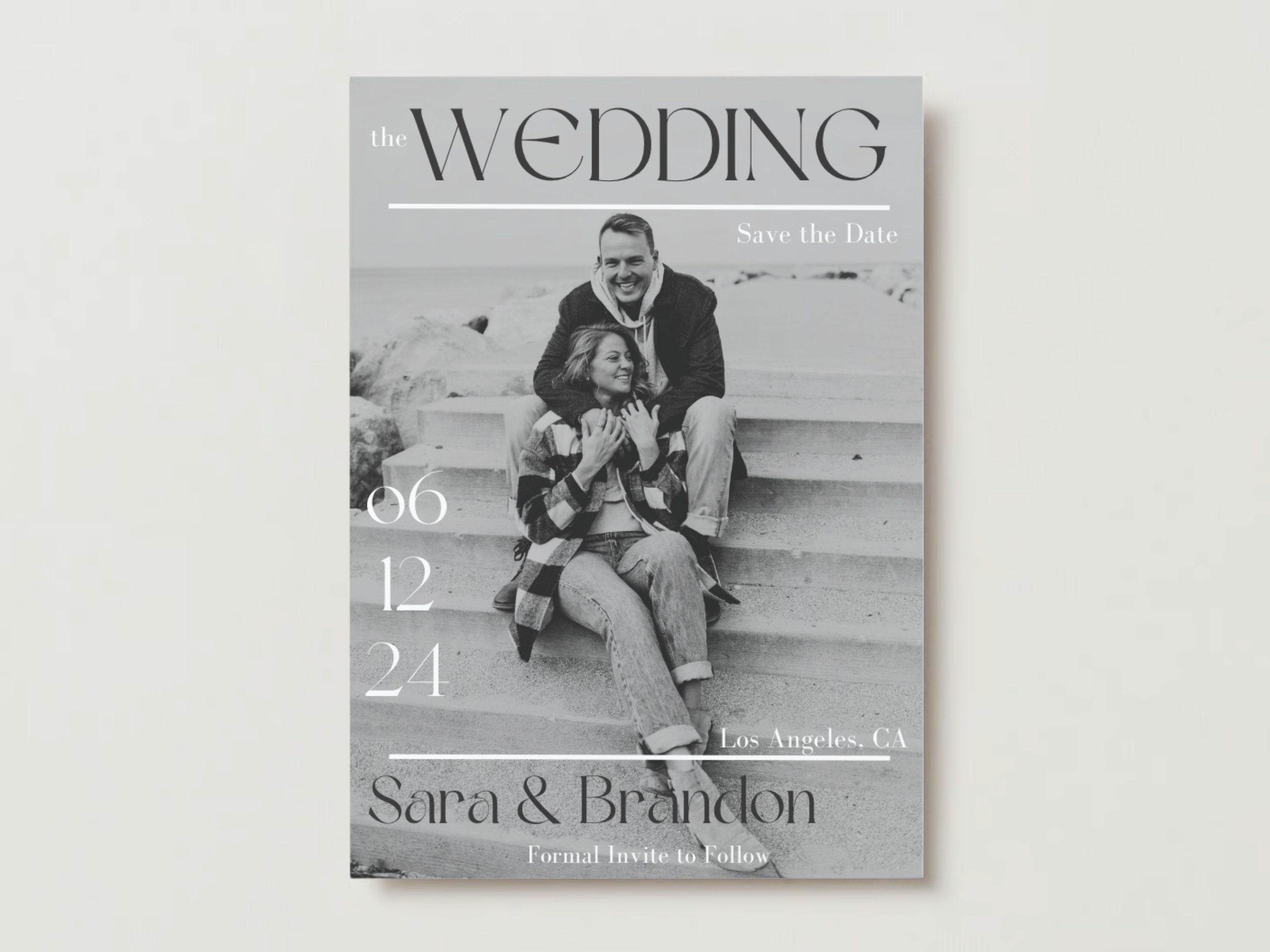 Magazine Cover Save the Date Template, Photo Save the Date ...