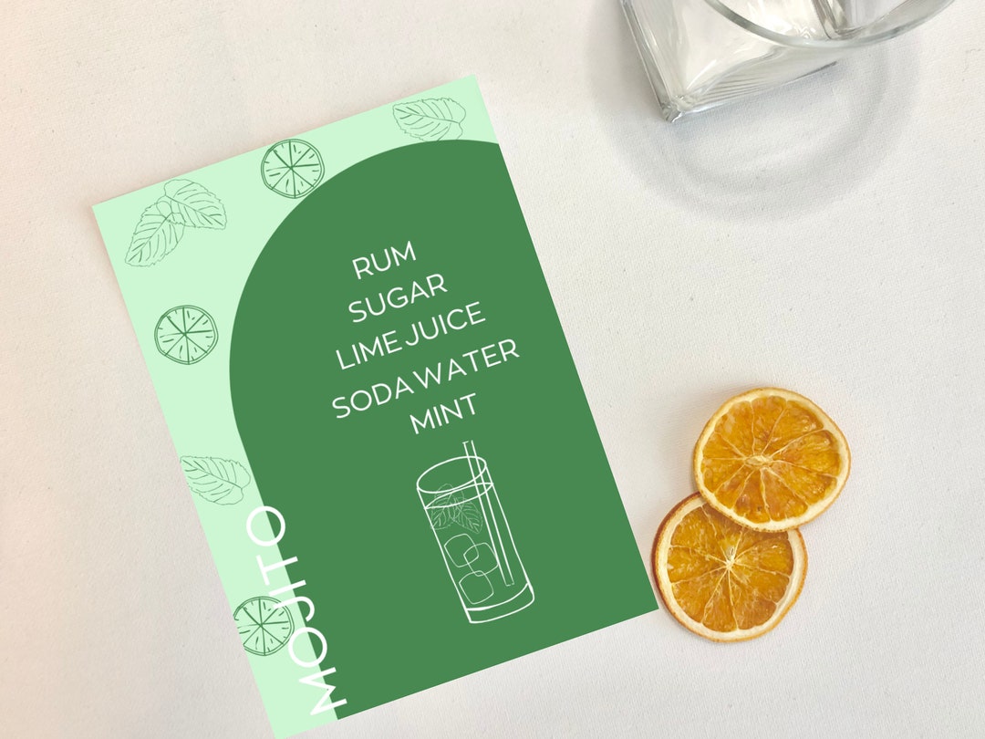 Green Mojito Bar Sign With Hand-drawn Details, Editable Event and ...