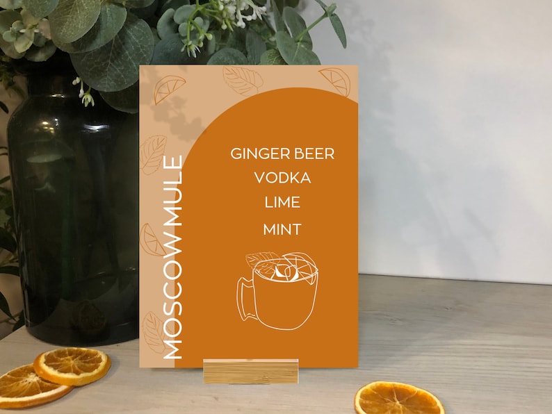 Moscow Mule Bar Sign With Hand-drawn Details, Editable Event and ...
