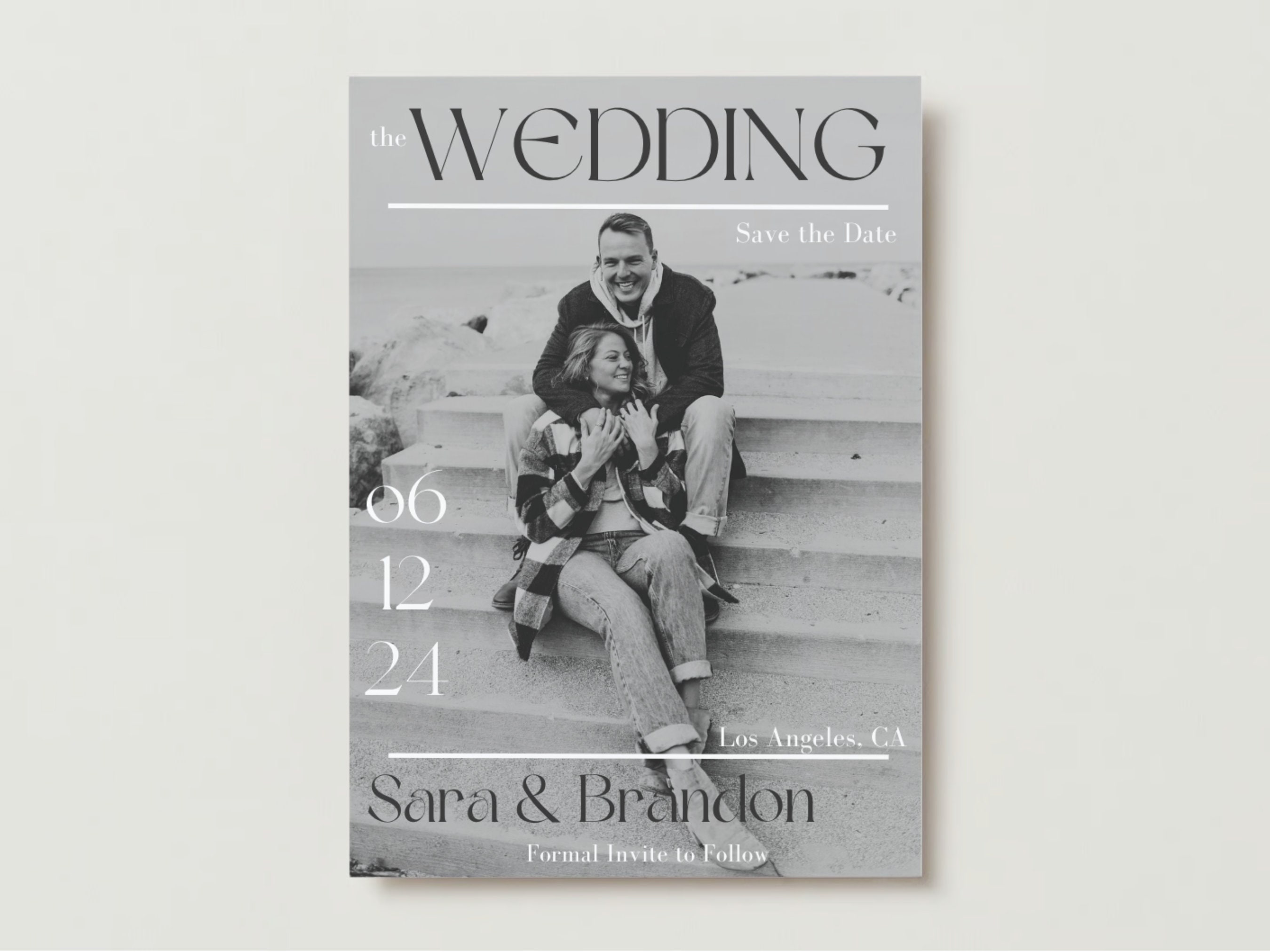 Magazine Wedding Invitation Suite, Editable Wedding Templates, Modern ...