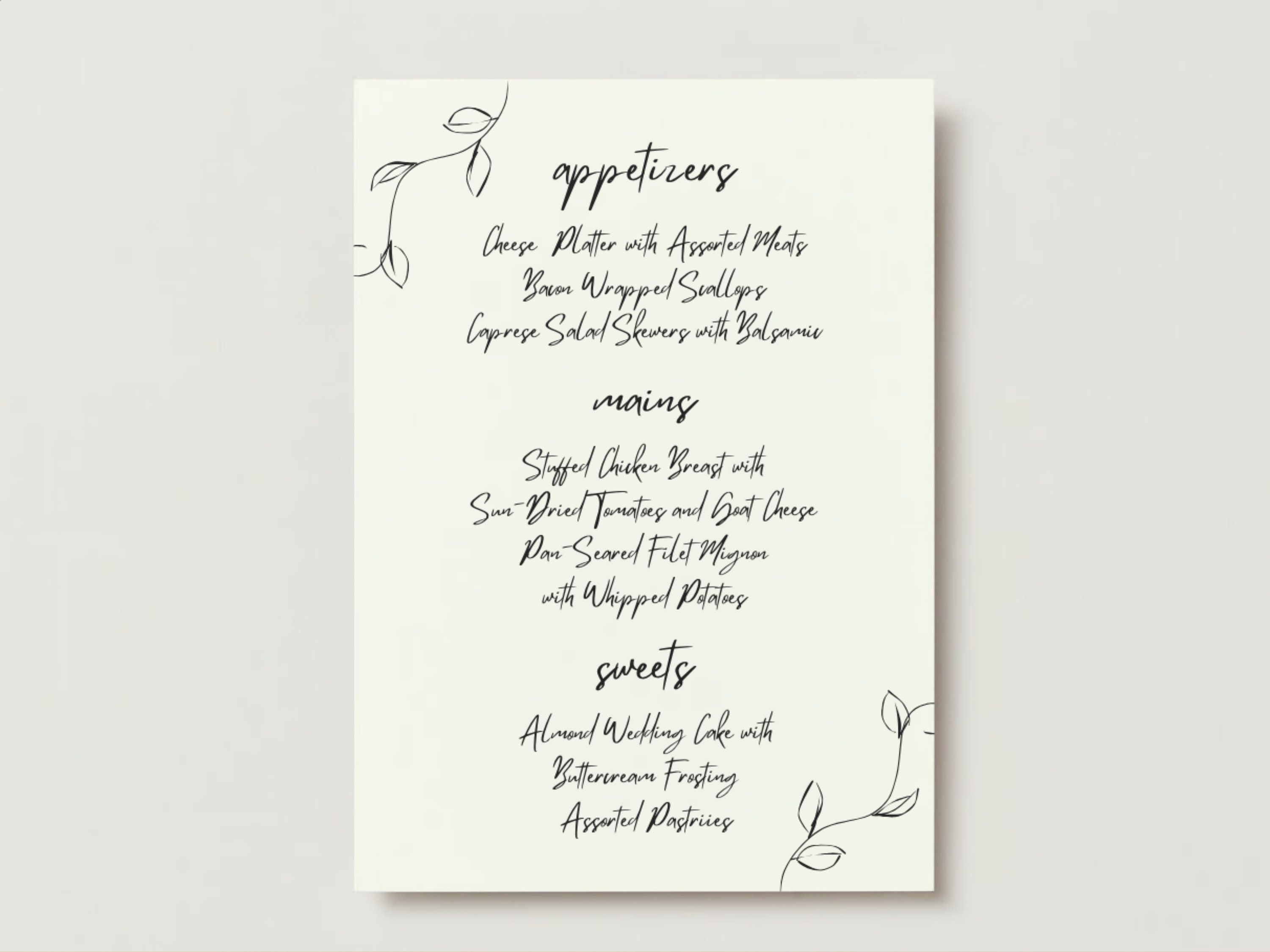 Dinner Table Spread Wedding Dinner Menu, Editable Wedding Templates ...