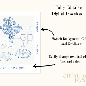 Le Diner Poster, Dinner Poster Template, Printable Drinks and Food ...