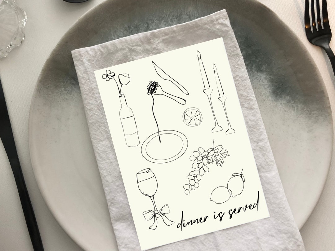 Dinner Table Spread Wedding Dinner Menu, Editable Wedding Templates ...