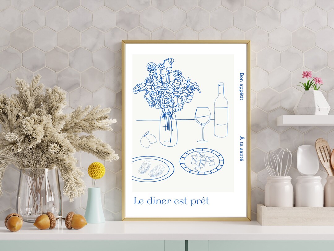 Le Diner Poster, Dinner Poster Template, Printable Drinks and Food ...