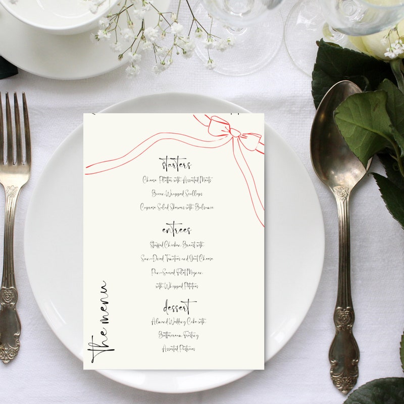 Wedding Dinner Menus - Etsy