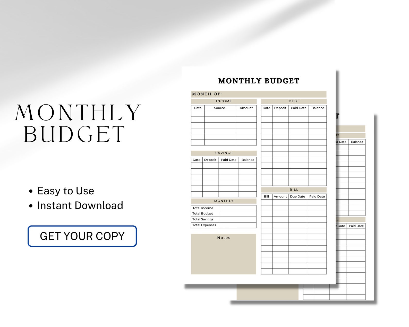 Printable Budget Planner, Expense Planner Printable, Budget Journal ...