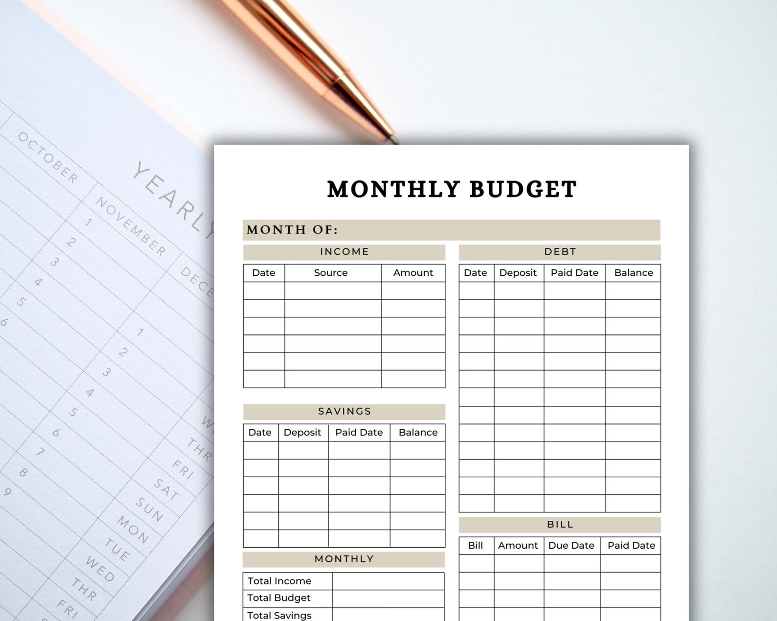 Printable Budget Planner, Expense Planner Printable, Budget Journal ...