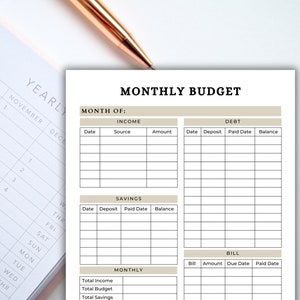 Printable Budget Planner, Expense Planner Printable, Budget Journal ...