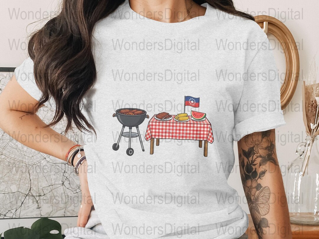 Juneteenth BBQ Digital Art, Grill Ribs Corn Watermelon, Celebration ...
