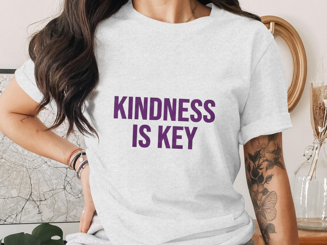 Kindness is Key Digital Print, Inspirational Quote Art, Purple Wall ...