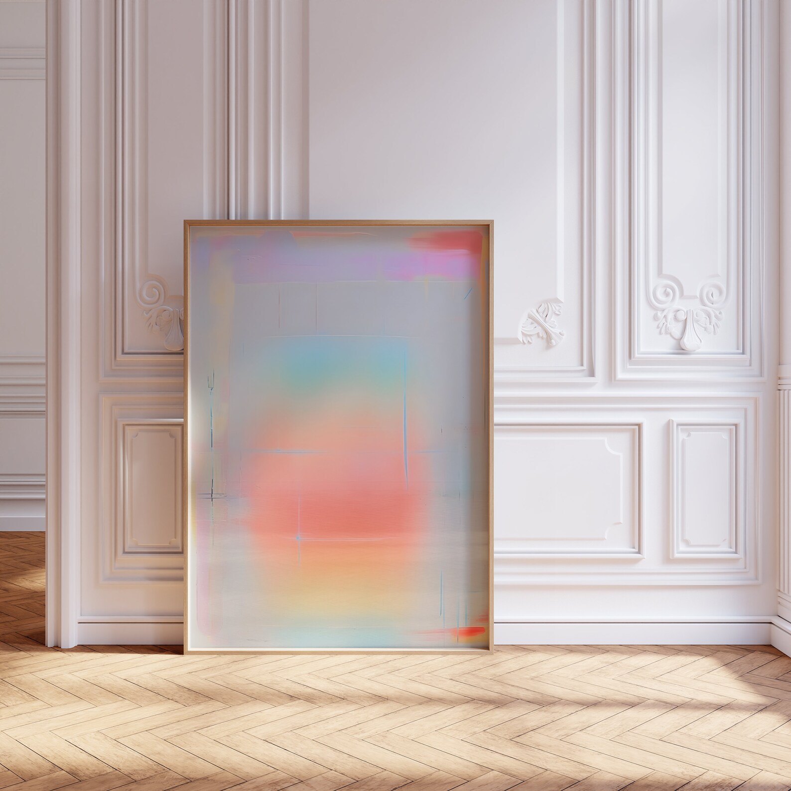 Pastel Sunset Simple Modern Wall Art - Art for Home Decor, Soft Color ...