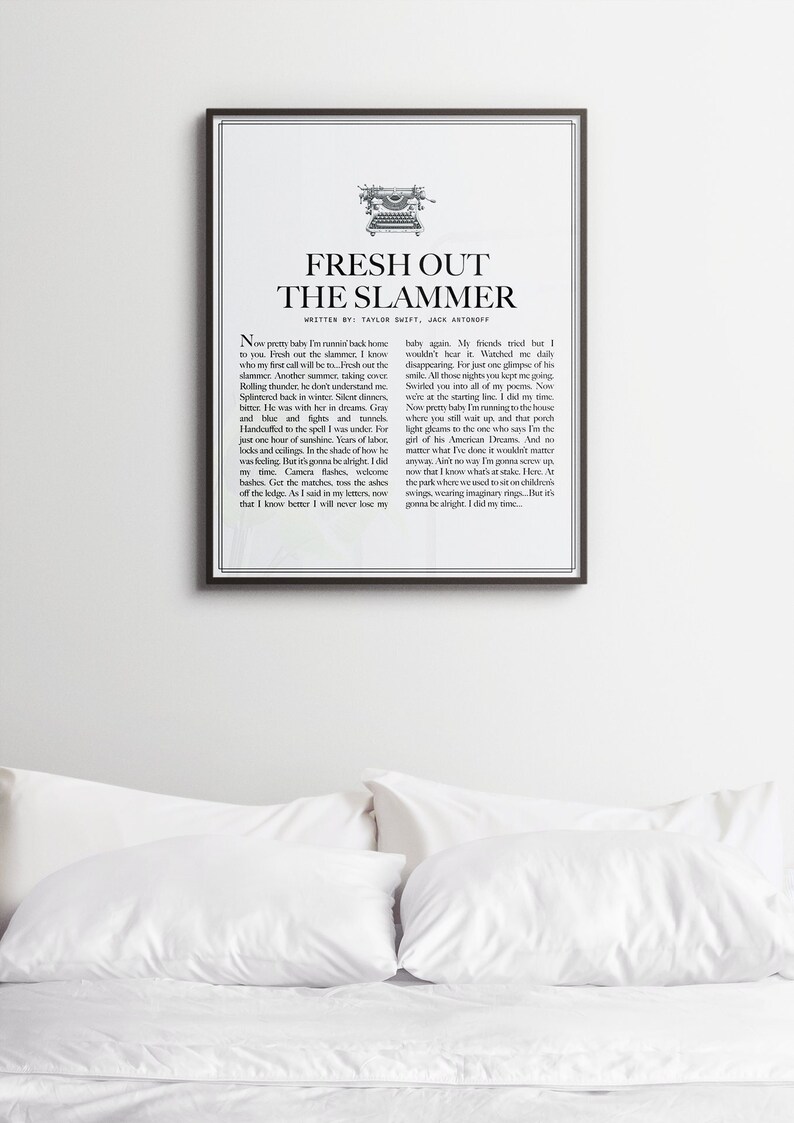 Fresh Out the Slammer Digital Print | the Tortured Poets Department ...